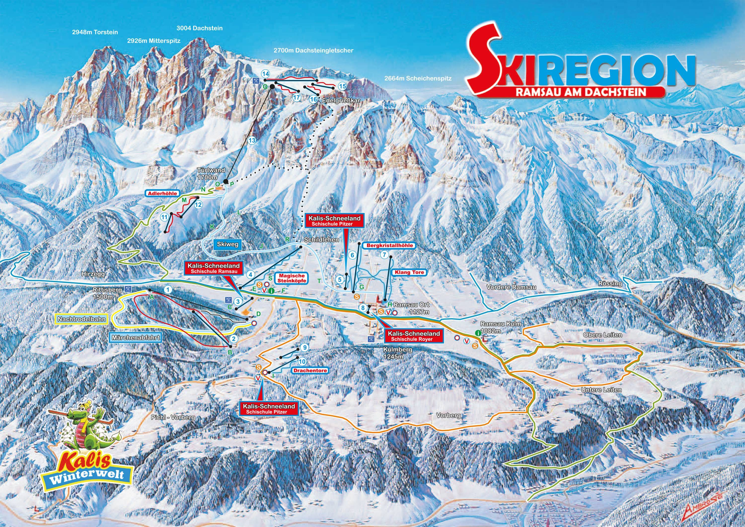 Pistenplan Dachsteingletscher