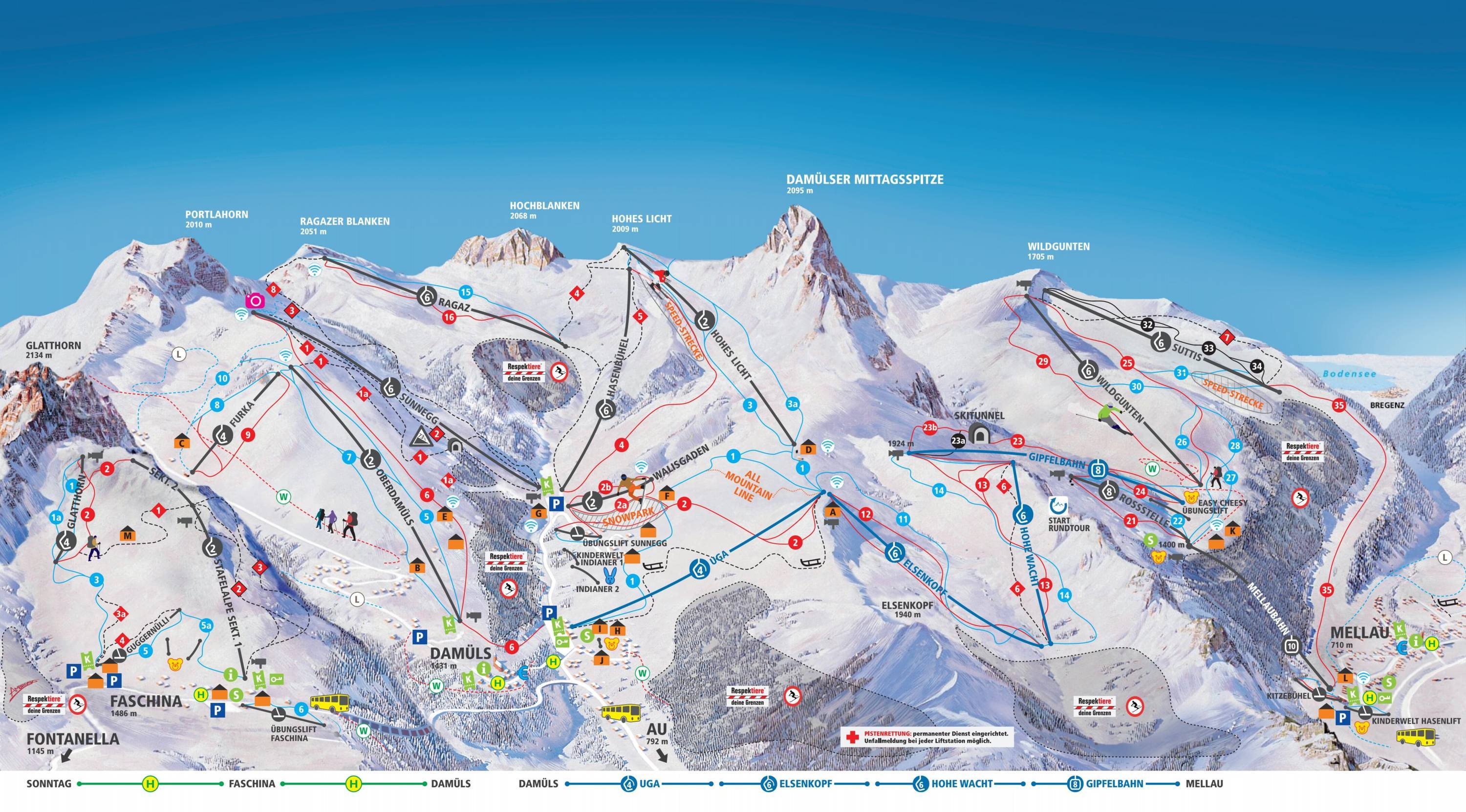 Pistenplan Damüls Mellau