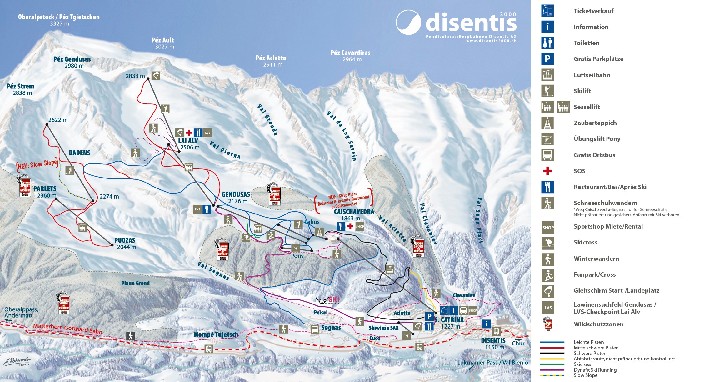 Pistenplan Disentis 3000